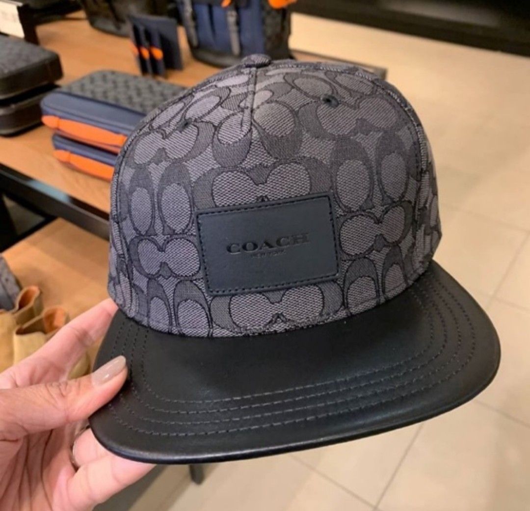 SIGNATURE FLAT BRIM HAT (COACH F68861), Luxury, Accessories on Carousell