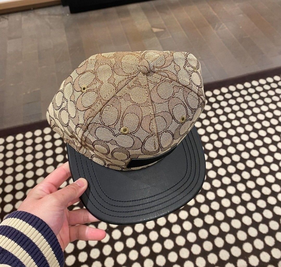 SIGNATURE FLAT BRIM HAT (COACH F68861), Luxury, Accessories on Carousell