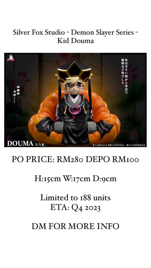 Silver Fox Studio - Demon Slayer - Kid Douma, Hobbies & Toys, Toys ...