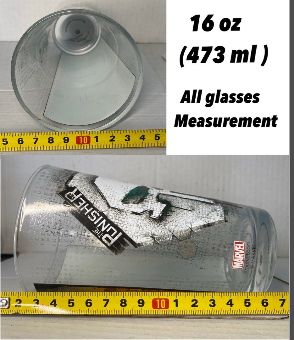 Size 16oz / 473ml glasses . Marvel Punisher ($15) captain America ...
