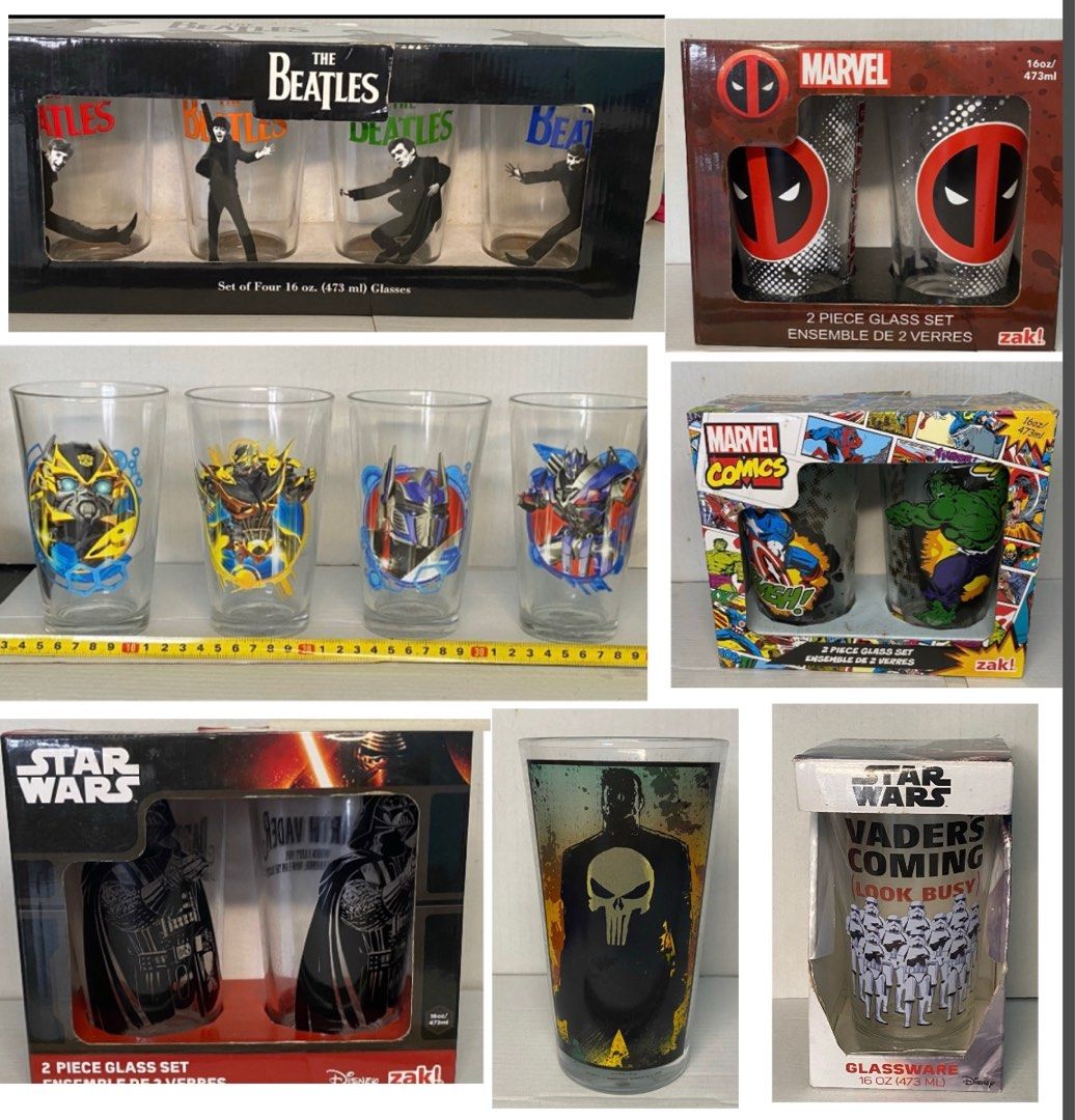 Size 16oz / 473ml glasses . Marvel Punisher ($15) captain America ...