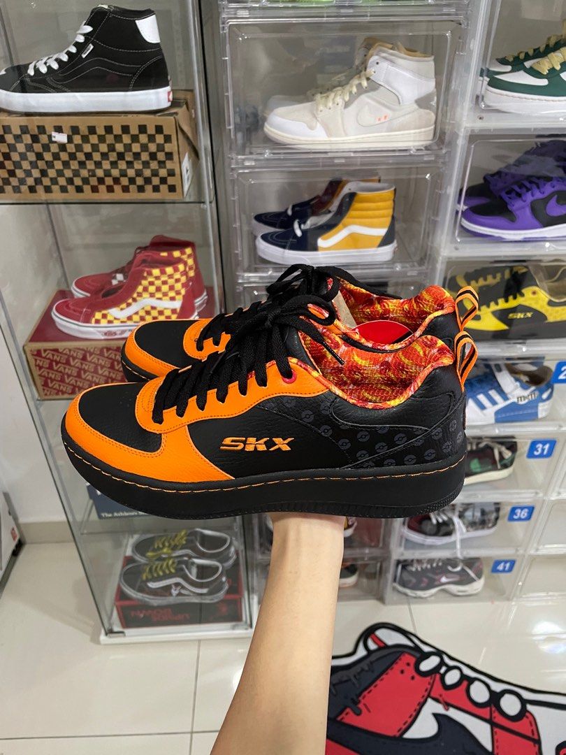 Skechers Pokemon Sport Court 92 Black Orange, Men's Fashion, Footwear ...