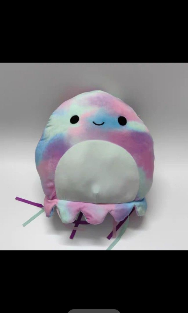 Big Squishmallow rainbow jellyfish squid plushies soft toy, Hobbies ...