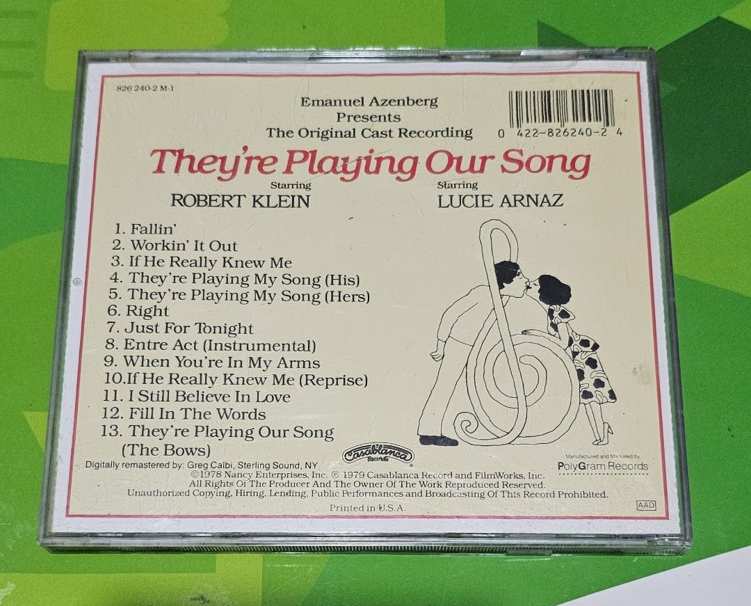 They're Playing Our Song - Original Cast - Robert Klein Lucie Arnaz - CD Mint, Hobbies & Toys ...