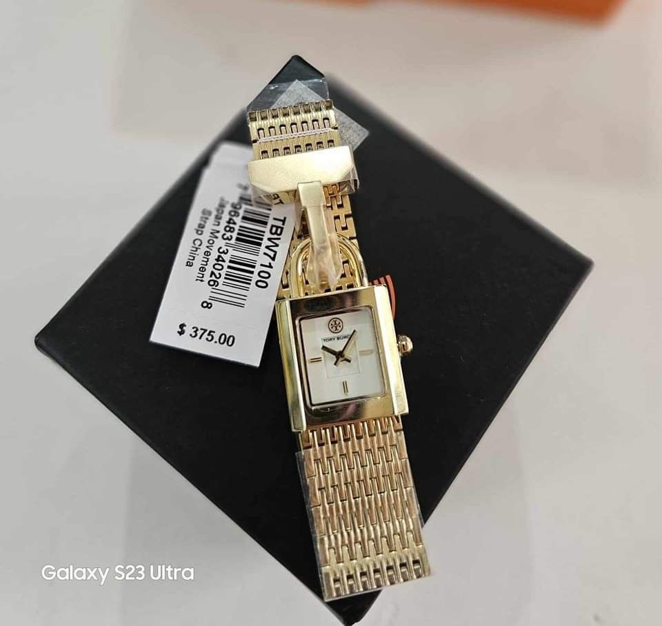 Tory Burch TBW7100 Gold Tone Surrey Padlock watch, Women's Fashion ...