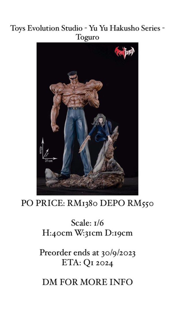 Toys Evolution Studio - Yu Yu Hakusho - Toguro, Hobbies & Toys, Toys & Games on Carousell