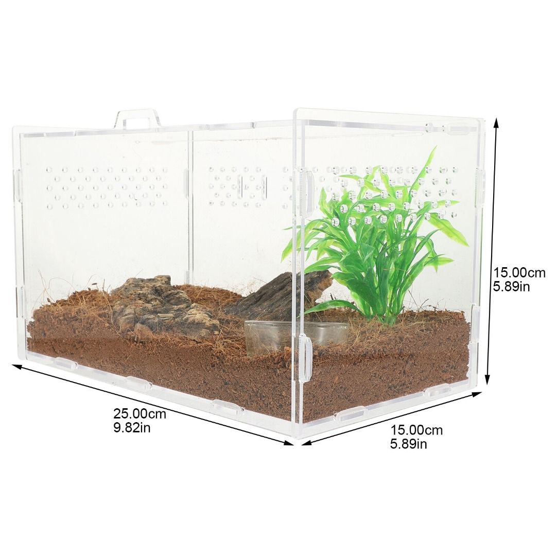 Transparent Terrarium Turtle Cages Habitats Frog Tank Acrylic Enclosure ...
