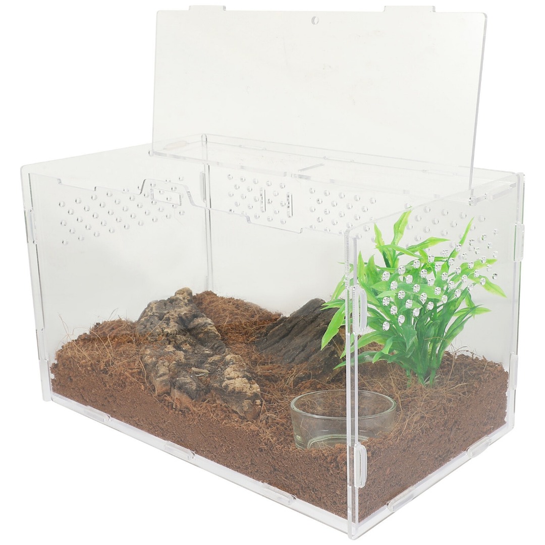 Transparent Terrarium Turtle Cages Habitats Frog Tank Acrylic Enclosure ...
