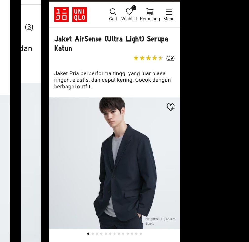 Uniqlo blazer jas tuxedo, Fesyen Pria, Pakaian , Atasan di Carousell