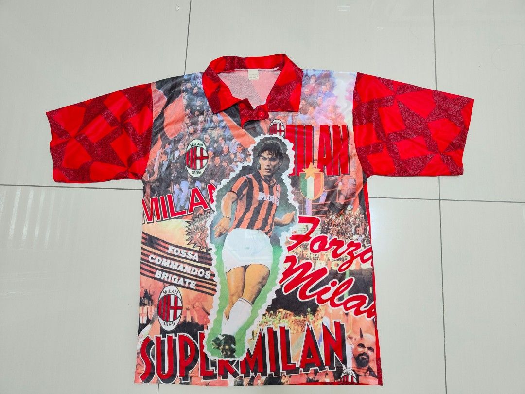 Vintage 90s Ac Milan Paolo Maldini, Men's Fashion, Activewear on Carousell