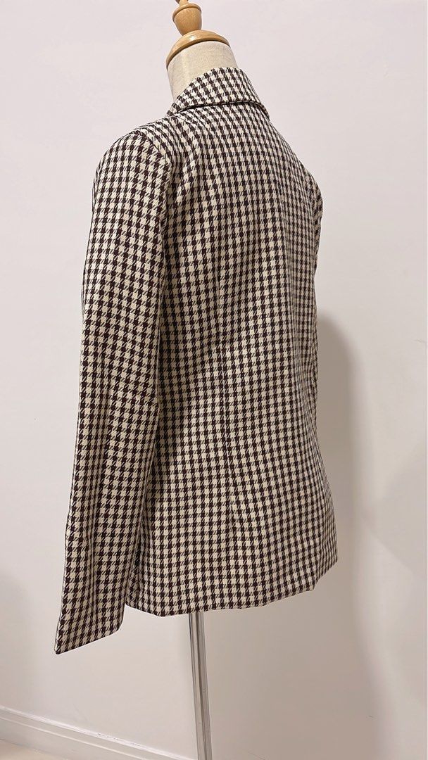 Vintage style checker oversize blazer, Women's Fashion, Coats, Jackets ...