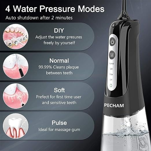 Water Flosser for Teeth, PECHAM Portable Cordless Oral Irrigator Water Dental, Beauty & Personal ...