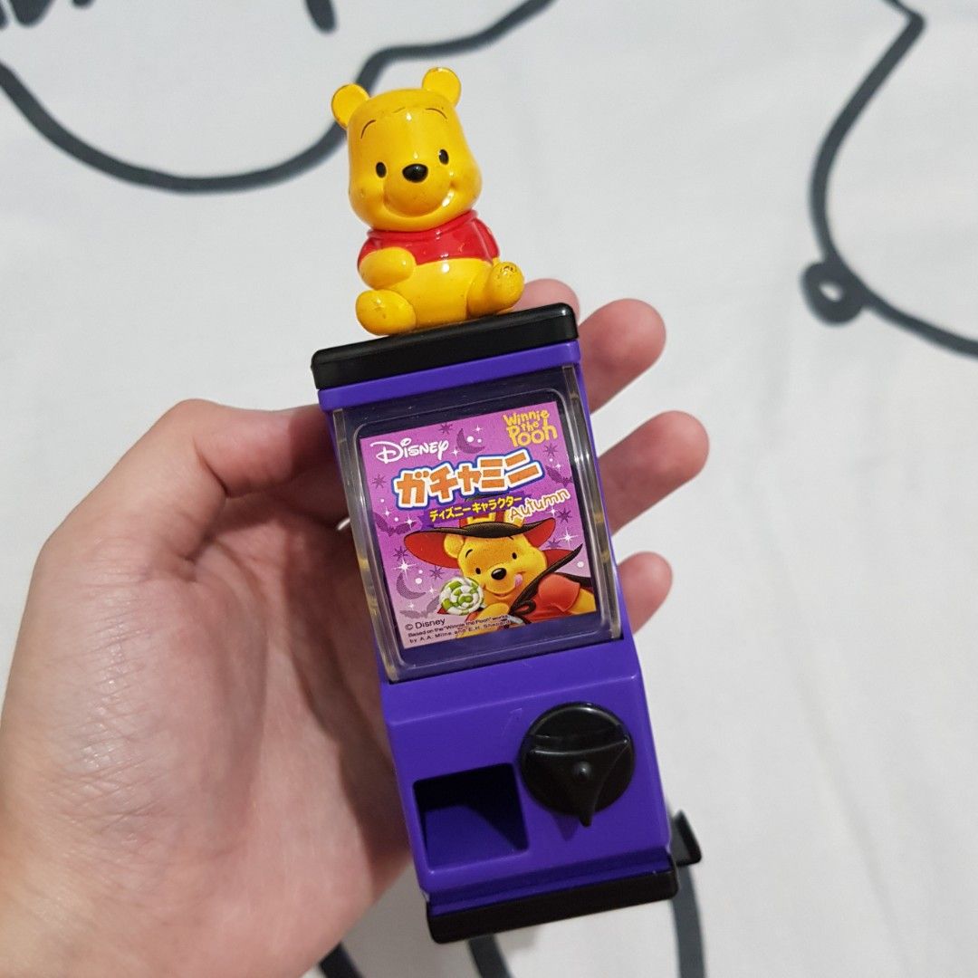 Winnie The Pooh Mini Gashapon Candy Machine on Carousell