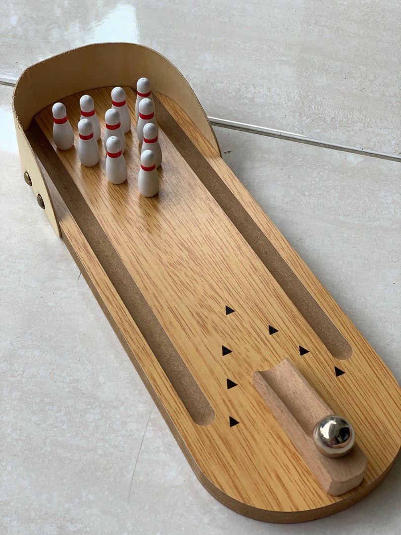 Wooden Mini bowling set, Toys & Collectibles, Mainan di Carousell