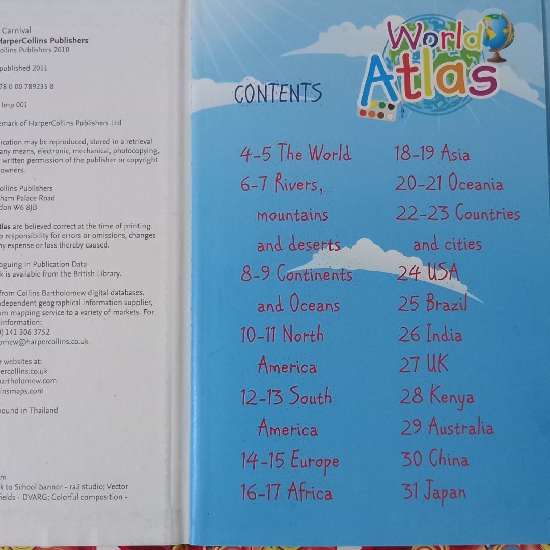 WORLD ATLAS FOR KIDS, Hobbies & Toys, Books & Magazines, Children's ...