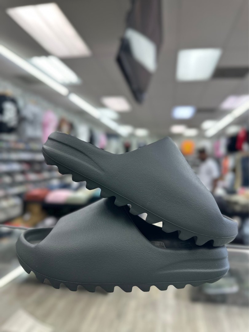 Yeezy Slides Slate Grey, Men's Fashion, Footwear, Flipflops and Slides ...