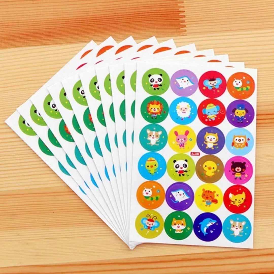 10 Sheets Cute Animal Reward Stickers, Hobbies & Toys, Stationery ...
