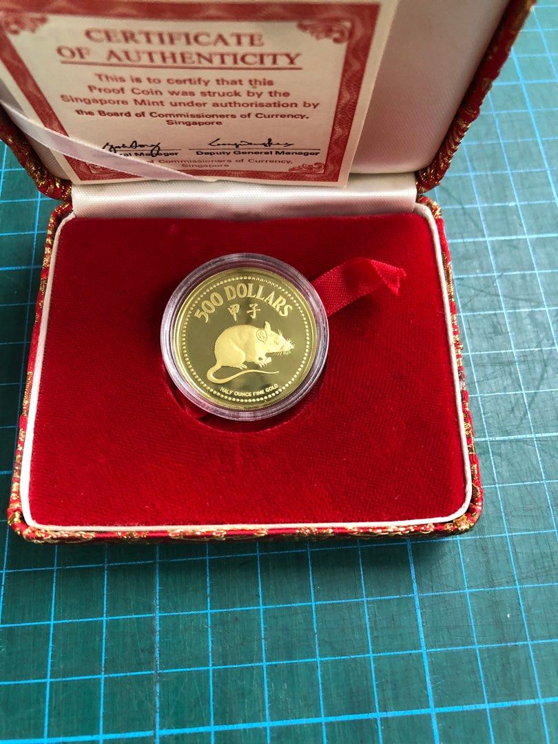 1984 SG $500 Rat Gold Coin, Hobbies & Toys, Memorabilia & Collectibles ...