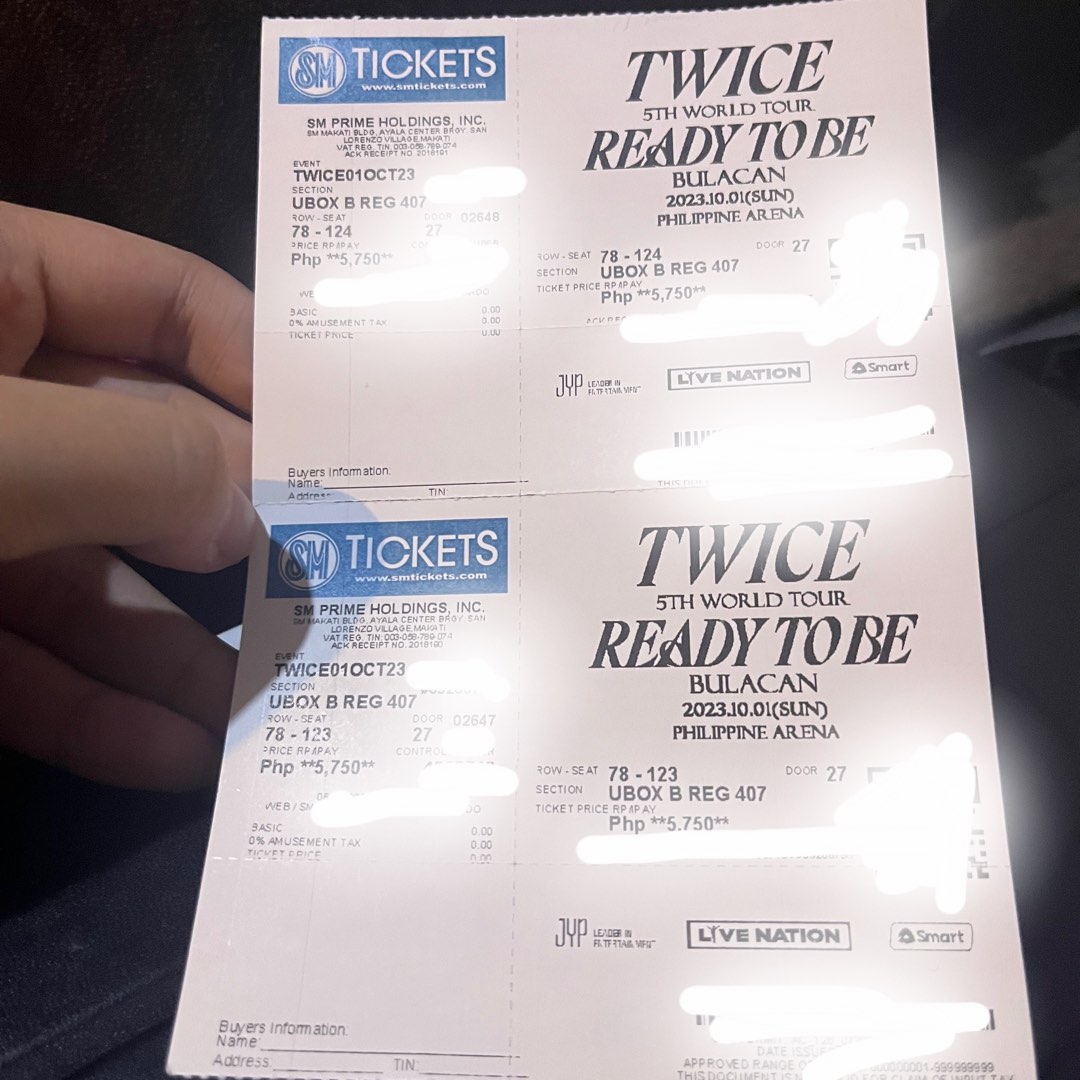 (2) TWICE RTB DAY 2 UPPERBOX B REG, Tickets & Vouchers, Event Tickets ...