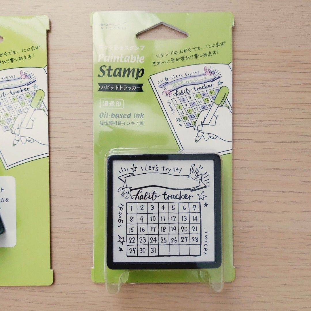 3 desain) Midori Japan Paintable Stamp (Oil-based ink) Wreath, Calendar ...