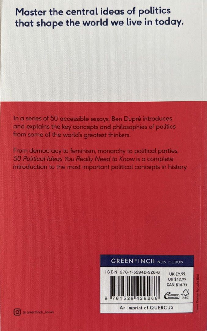 50 Political Ideas You Really Need to Know by Ben Dupre, Hobbies & Toys ...