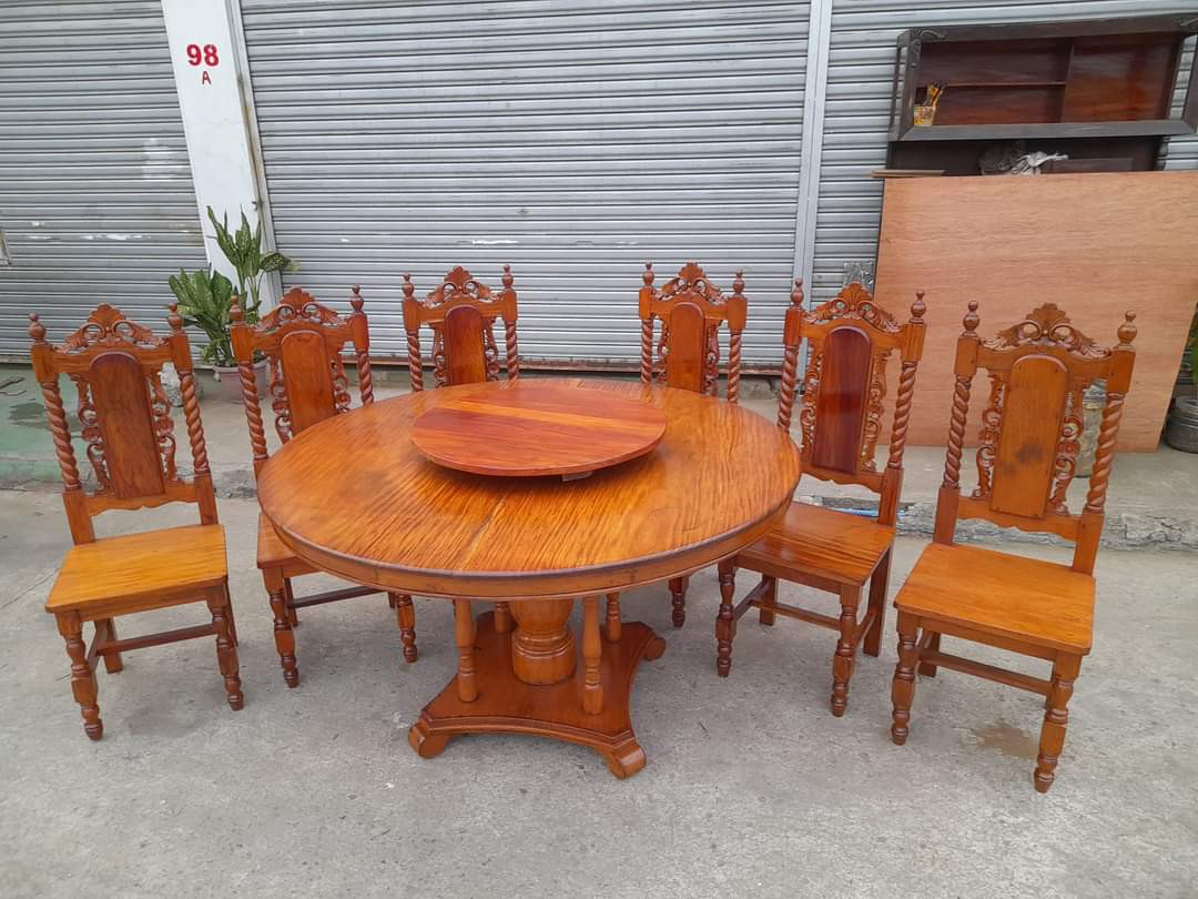 6 Seater Narra Dining Set, Furniture & Home Living, Furniture, Tables ...