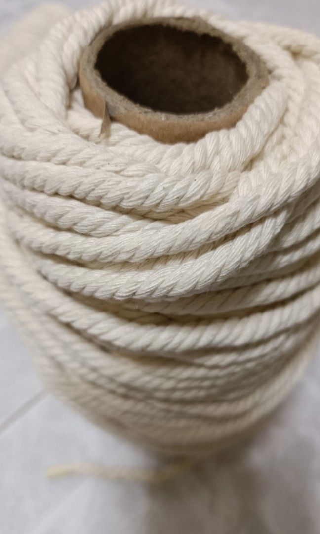 6mm white cotton rope 50m roll for macrame, Hobbies & Toys, Stationery ...