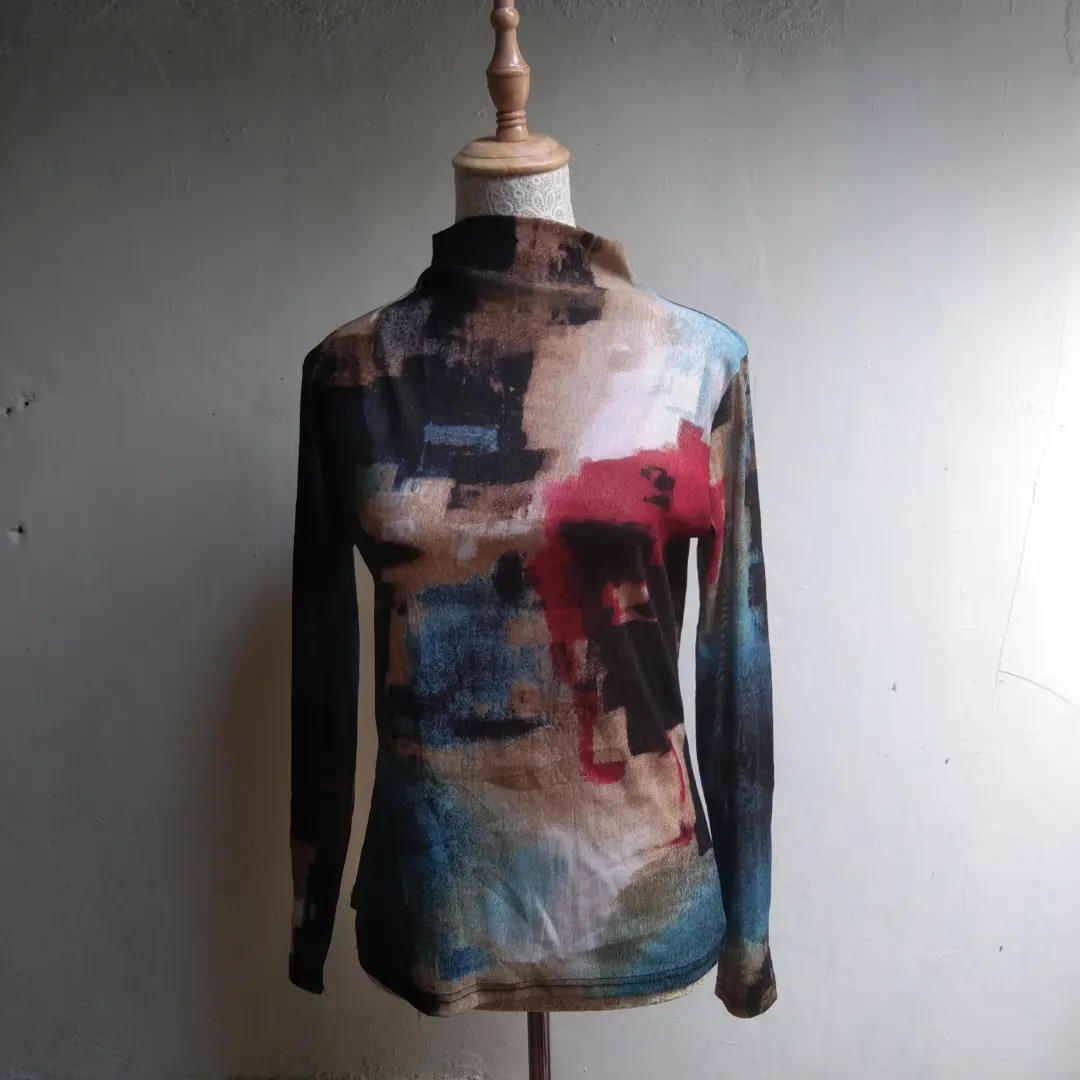 Abstract Mesh Top, Women's Fashion, Tops, Longsleeves on Carousell