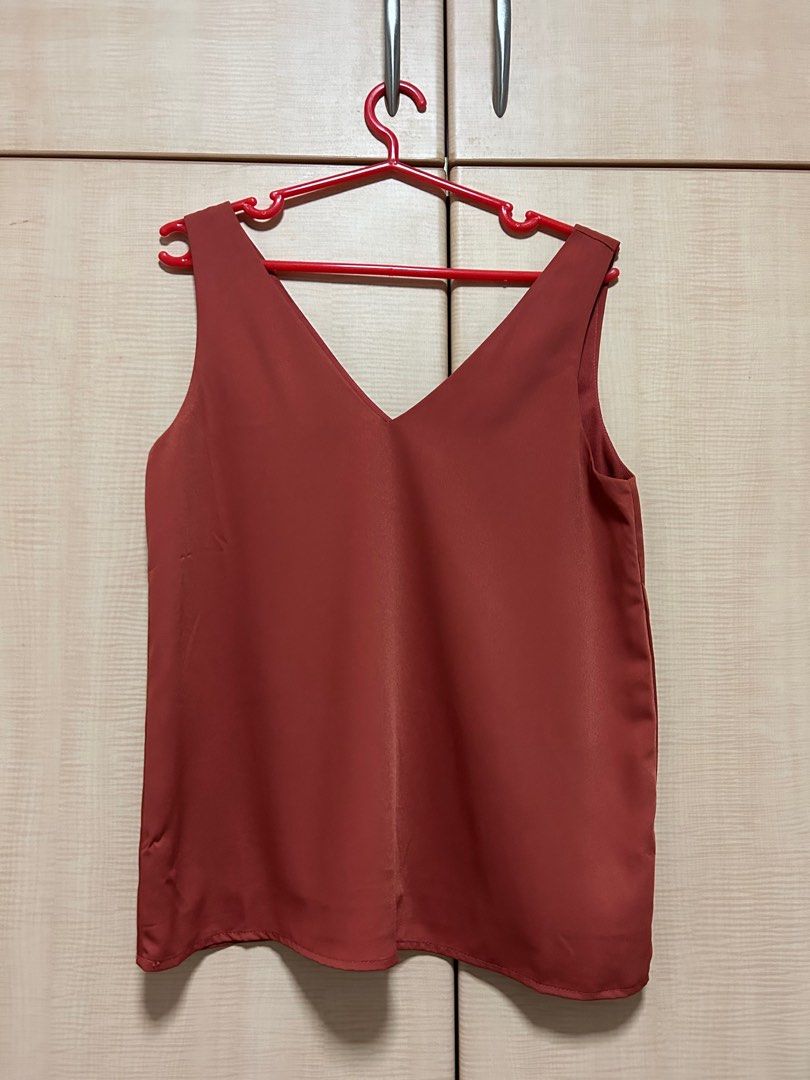 AforArcade Terracotta top, Women's Fashion, Tops, Sleeveless on Carousell