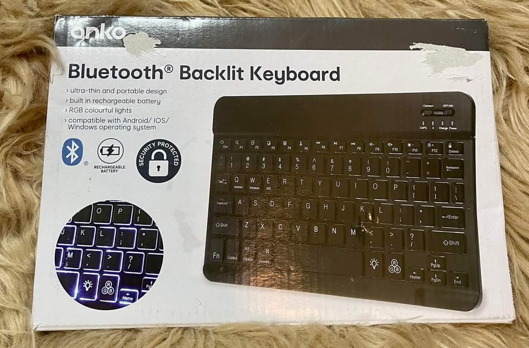 Anko Wireless(Bluetooth) Keyboard With Backlight - Black, Computers ...