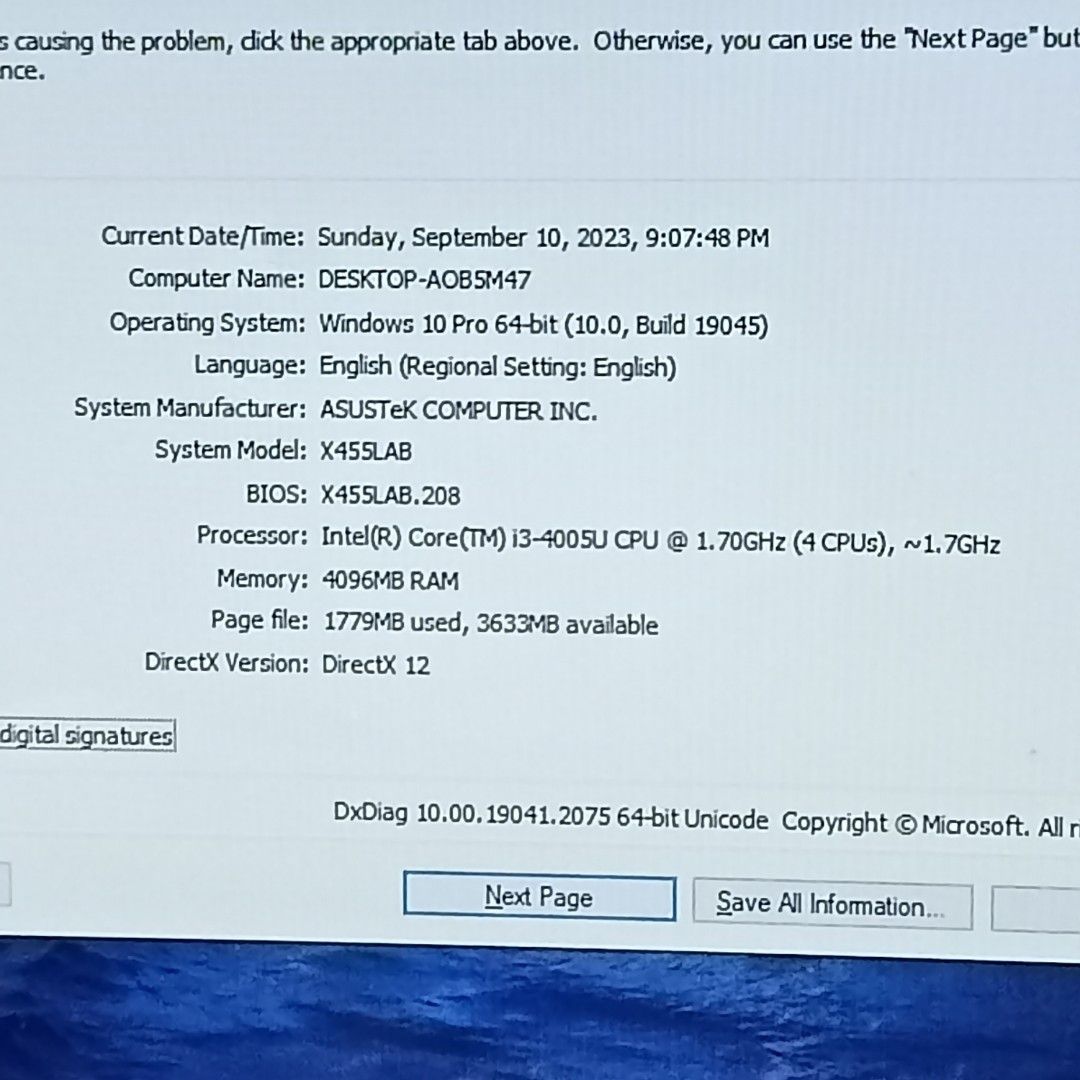 Asus X455LAB, Core i3 4gen 4gb ram 500gb hdd ready to use no issue ...