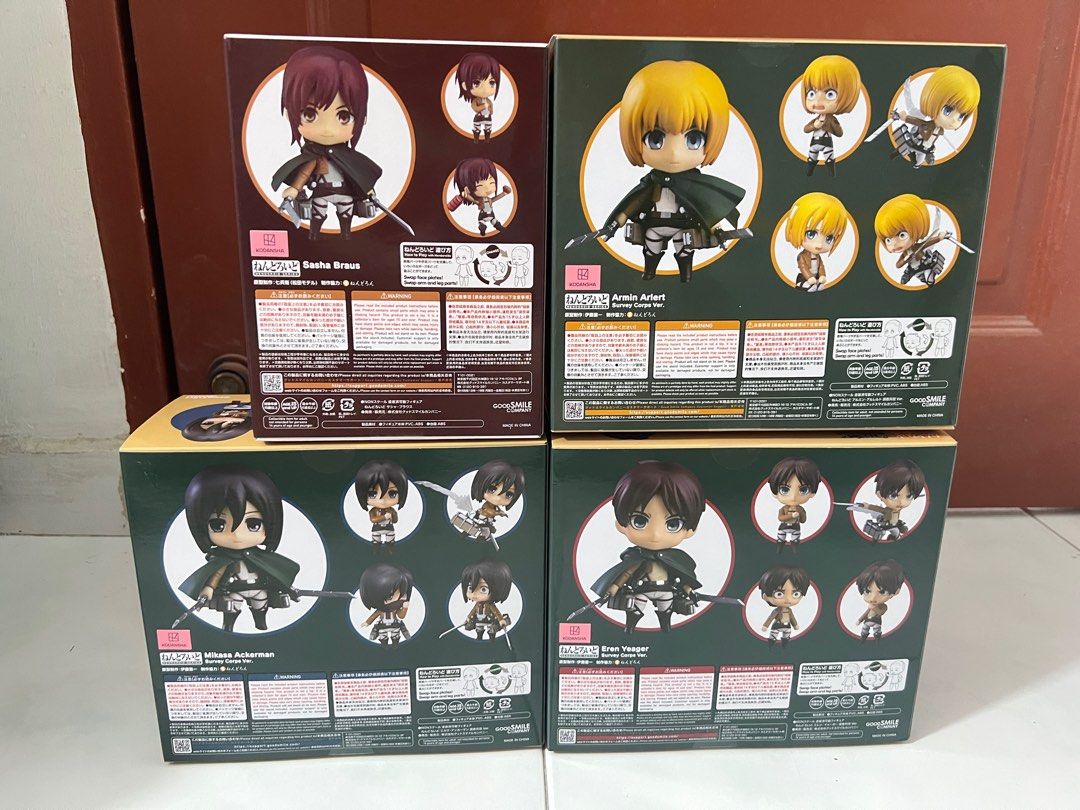[Flash Deal!] Attack on titan AOT Nendoroid 1380 Eren, 1381 Mikasa ...