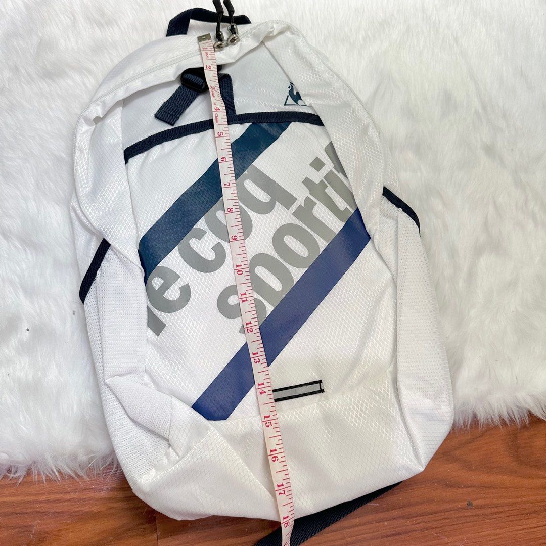 [Authentic] Le Coq Sportif White Backpack, Women's Fashion, Bags ...