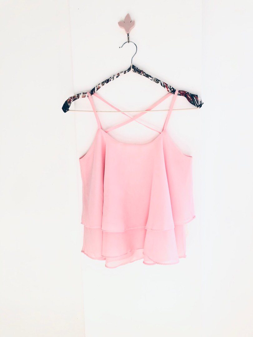 Baby Pink Top, Women's Fashion, Tops, Sleeveless on Carousell