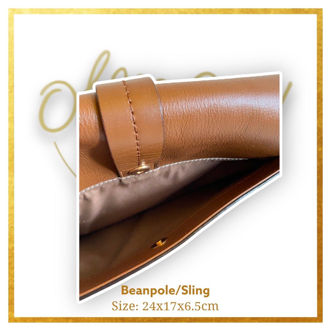 Beanpole genuine leather sling crossbody bag, Women's Fashion, Bags ...