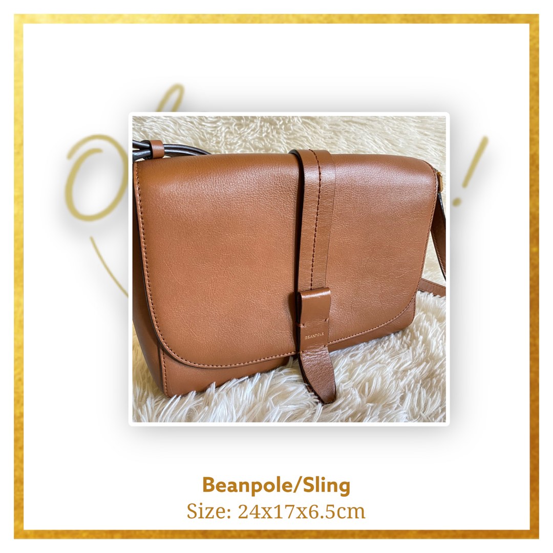 Beanpole genuine leather sling crossbody bag, Women's Fashion, Bags ...