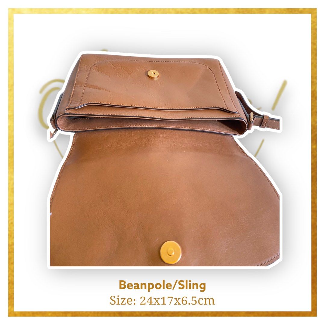 Beanpole genuine leather sling crossbody bag, Women's Fashion, Bags ...