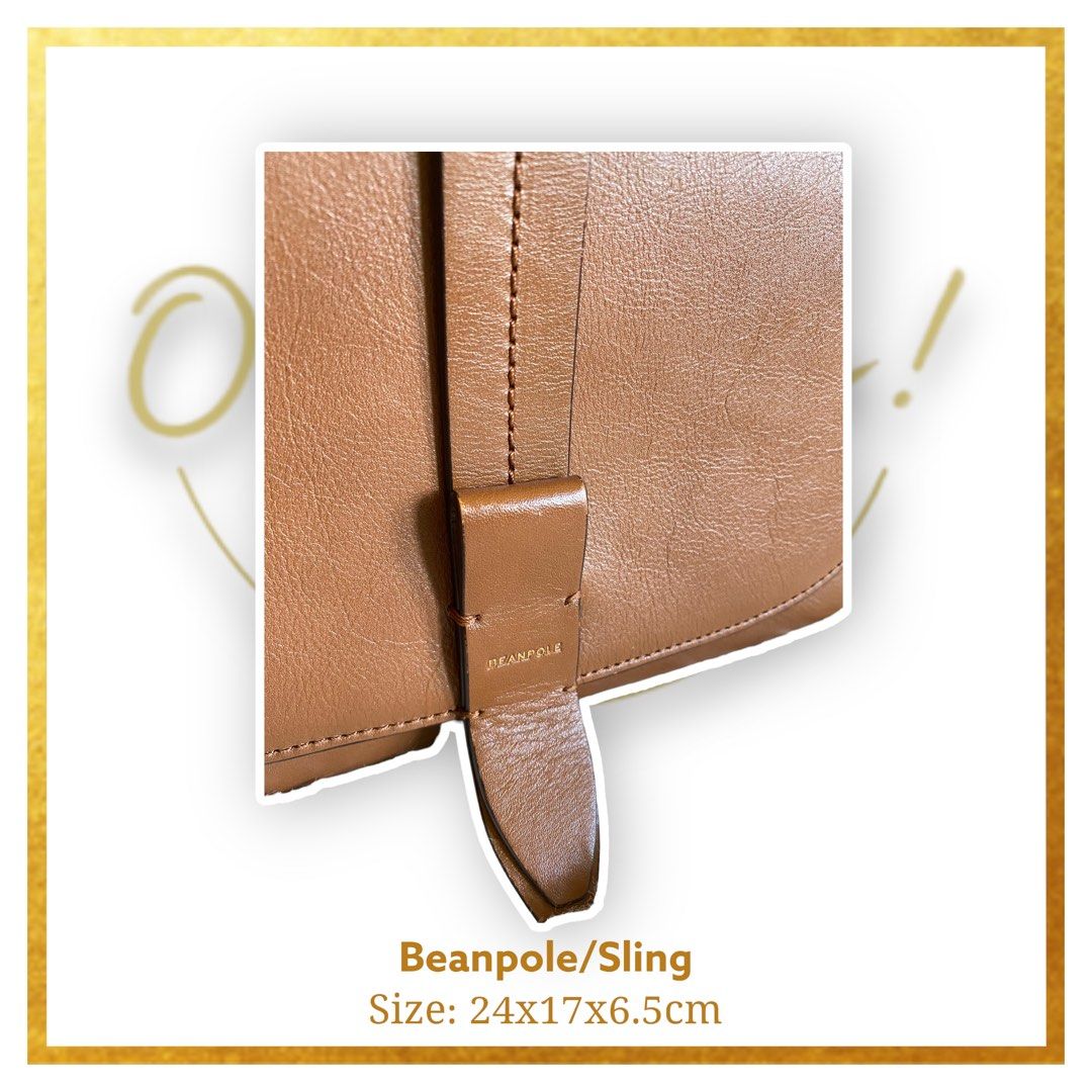 Beanpole genuine leather sling crossbody bag, Women's Fashion, Bags ...