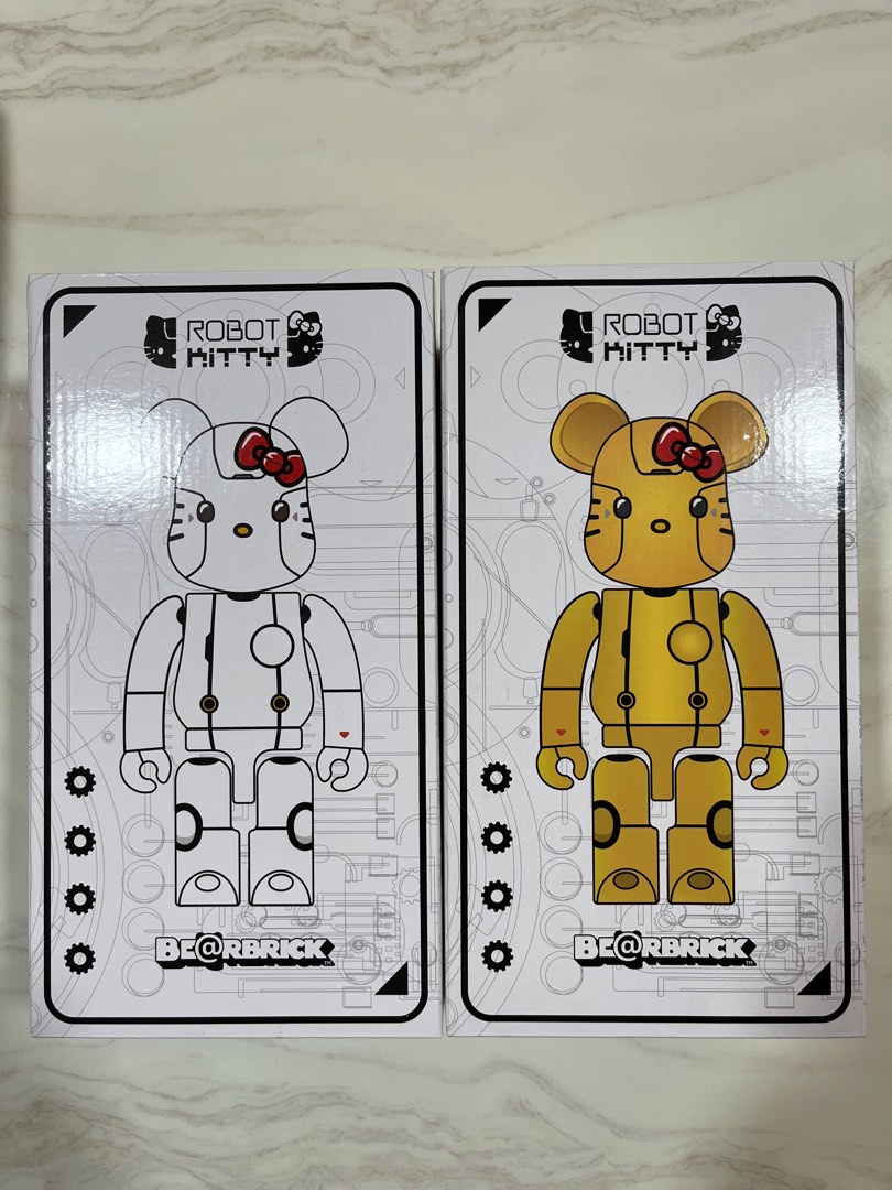 Bearbrick robot kitty Set 400%, Hobbies & Toys, Toys & Games on Carousell