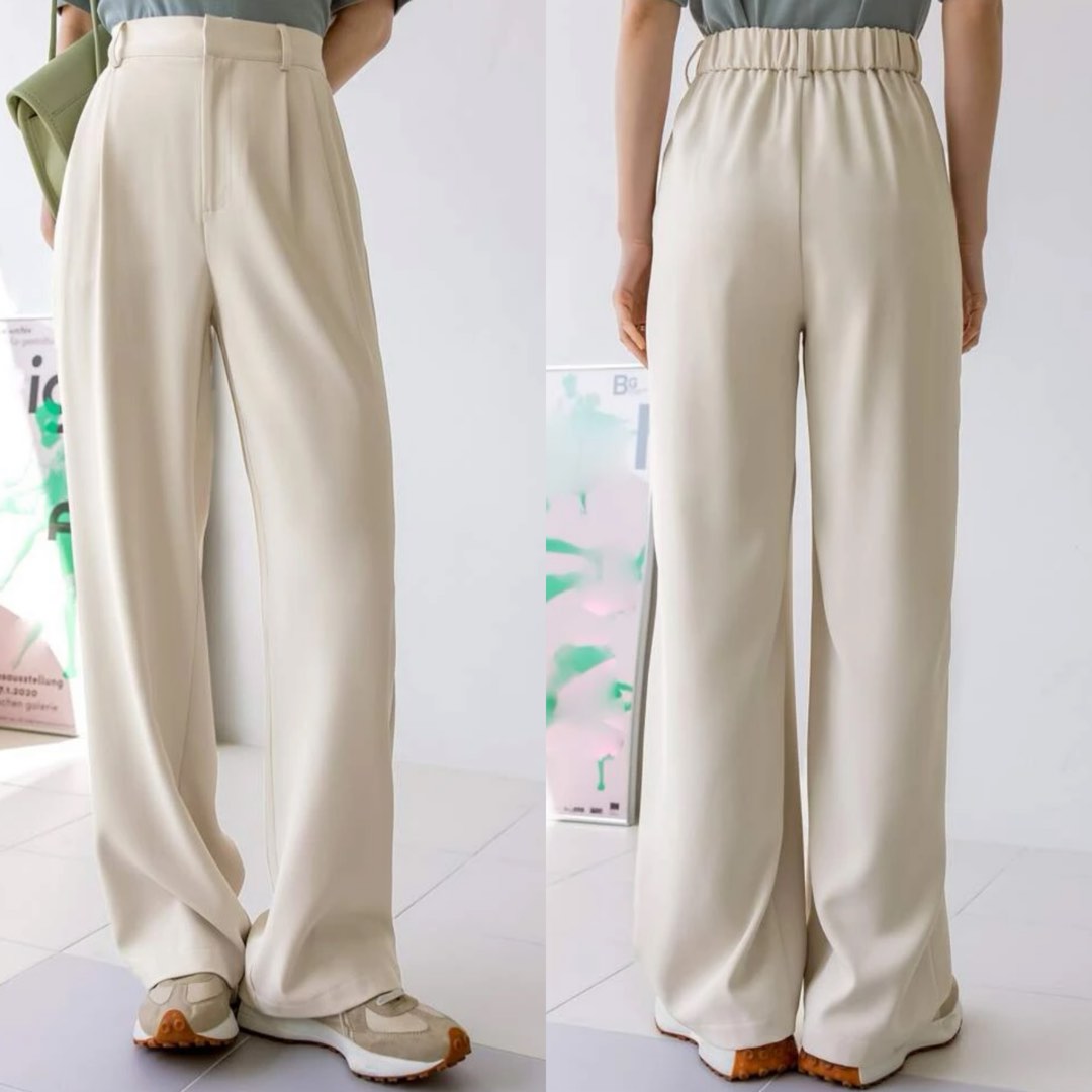Beige Trousers Womens Fashion Bottoms Other Bottoms On Carousell