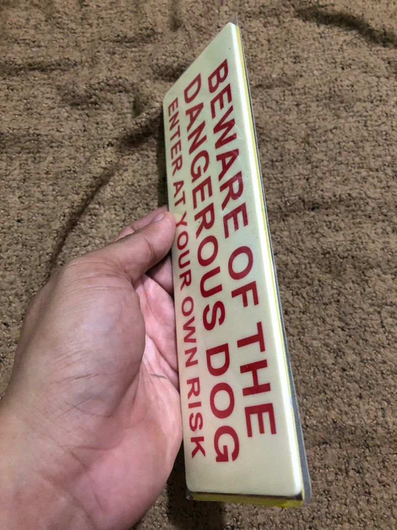 Beware of dog acrylic sticker sign, Hobbies & Toys, Stationary & Craft ...