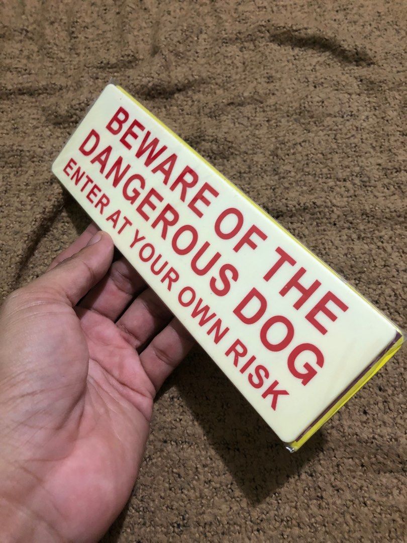 Beware of dog acrylic sticker sign, Hobbies & Toys, Stationary & Craft ...
