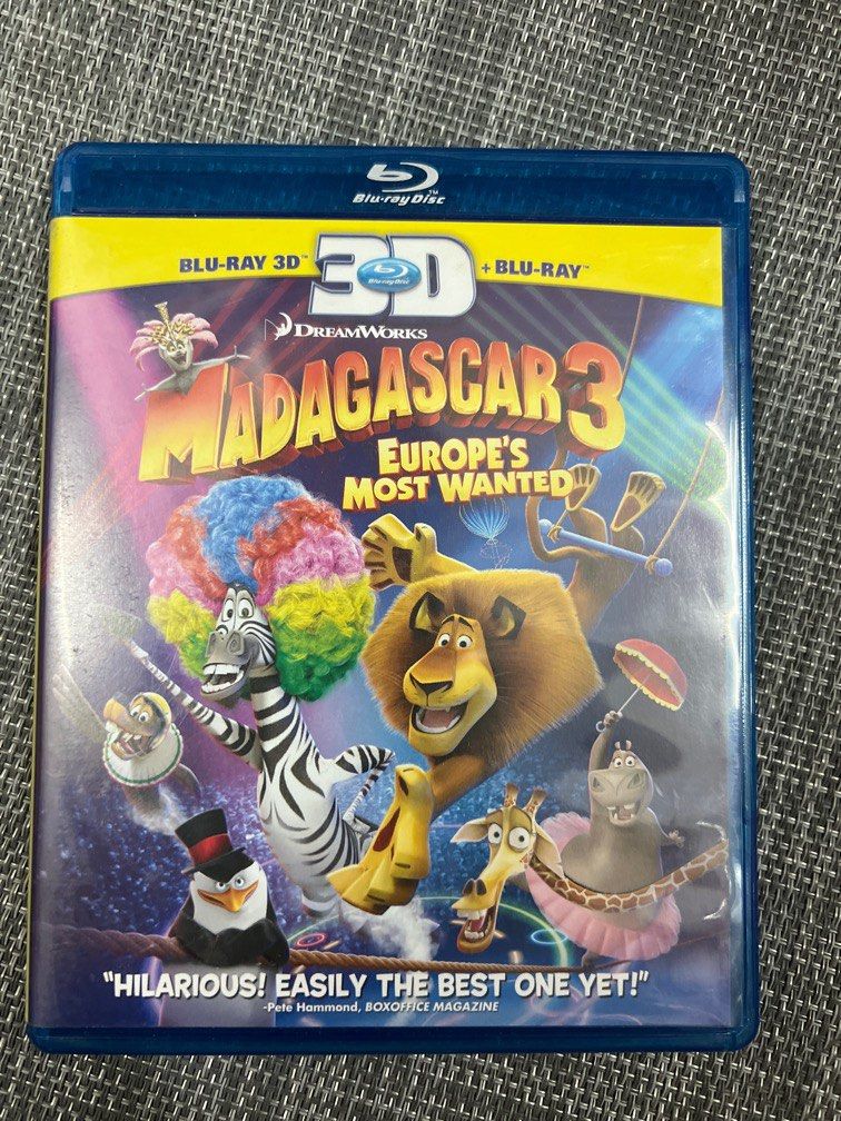 Madagascar 3 Blu Ray 3d