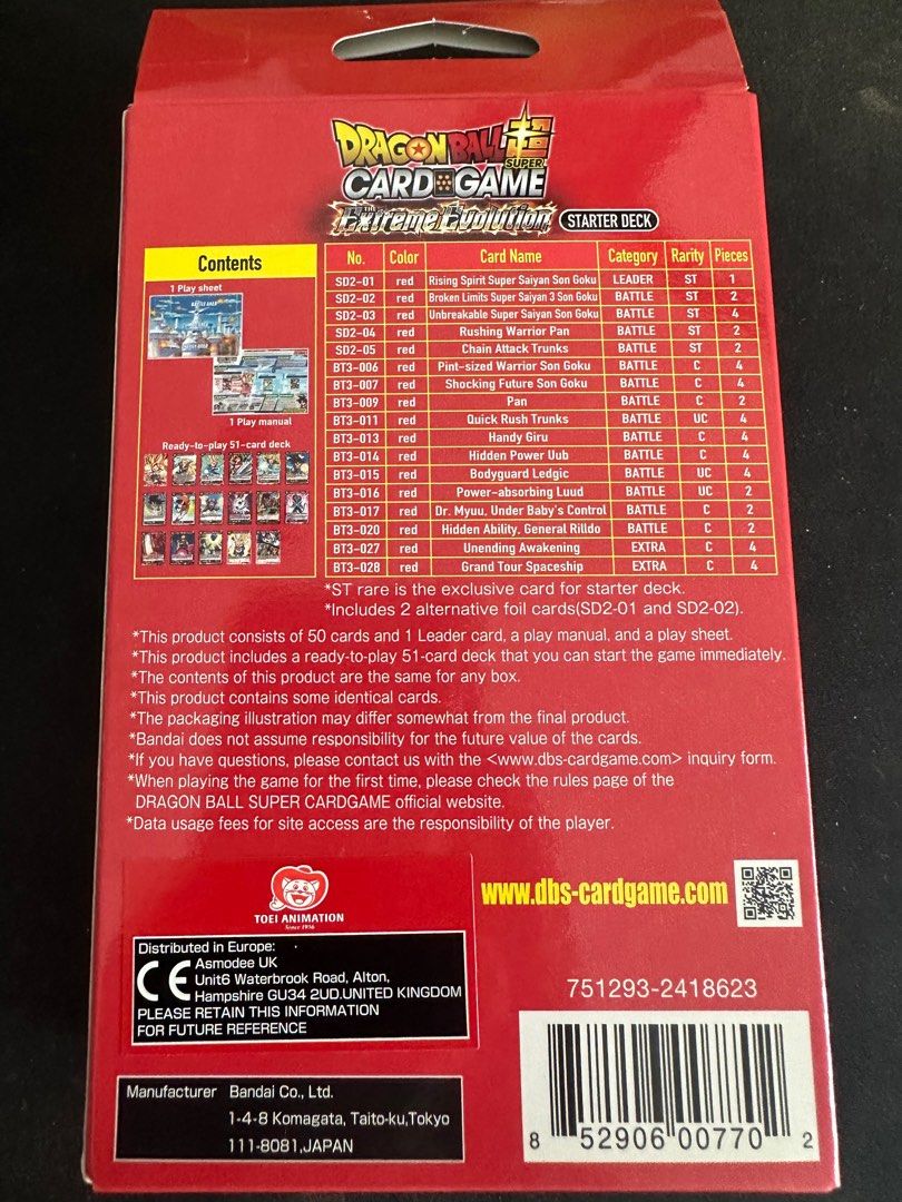 Brand New Dragonball Super TCG Extreme Evolution Starter Pack, Hobbies ...