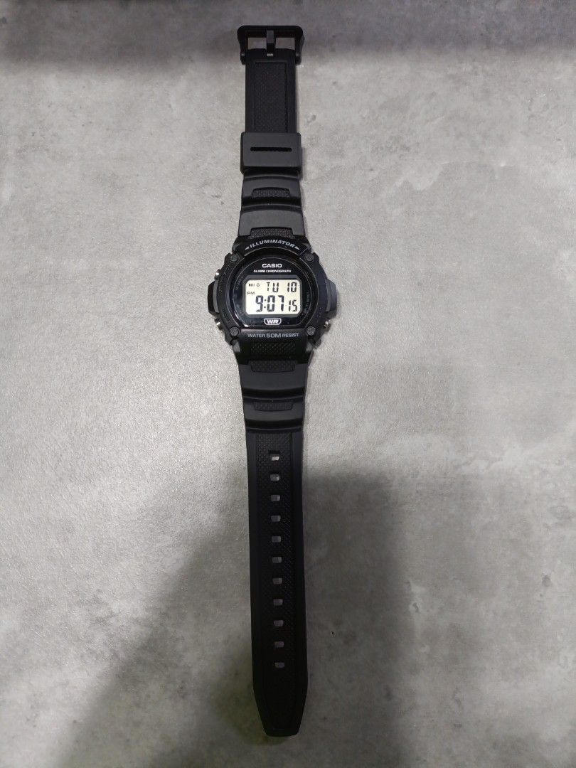 Casio W219-H Black Watch, Luxury, Watches on Carousell