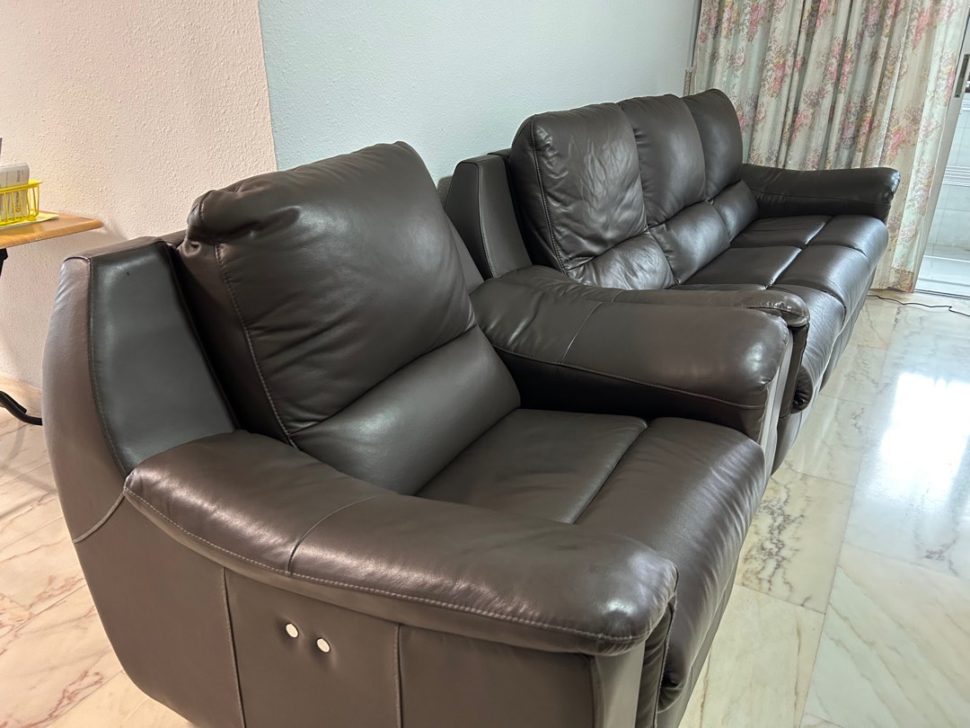 Cellini Leather Sofa, Furniture & Home Living, Furniture, Sofas on ...