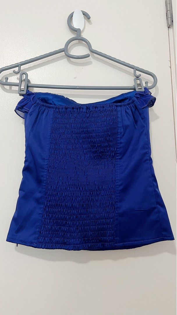 Chic Blue Tube Top, Women's Fashion, Tops, Other Tops on Carousell