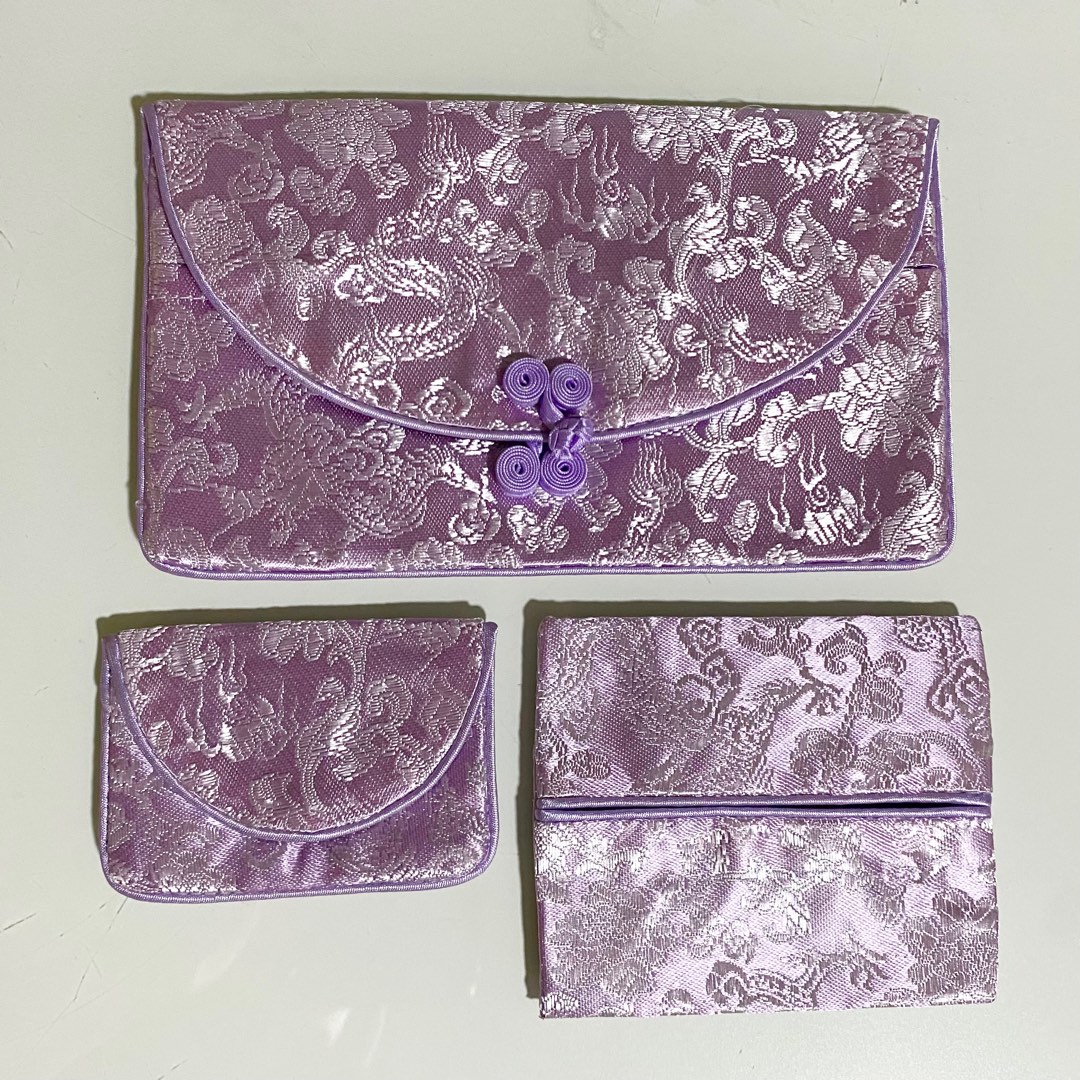 Chinese Qipao Lilac Purple Cloth Pouches, Women's Fashion, Bags ...