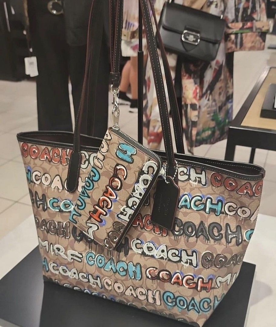 COACH X MINT + SERF CITY TOTE IN SIGNATURE CANVAS (COACH CM093) SILVER ...