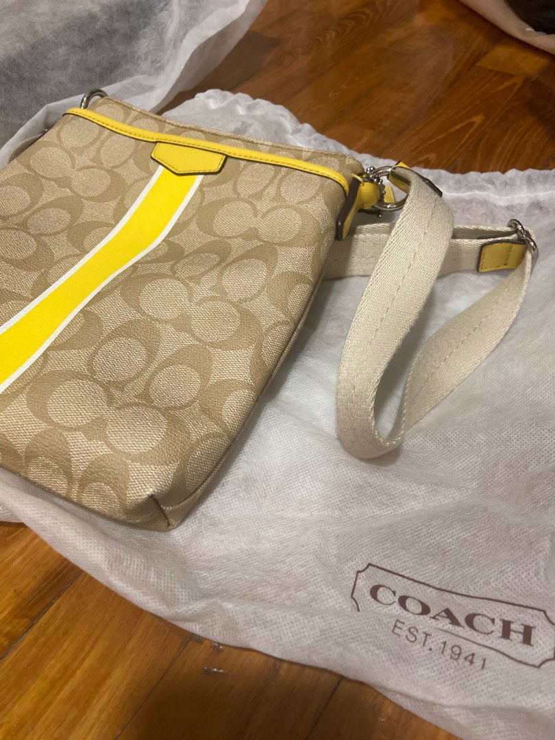 COACH yellow messenger crossbody with dust bag, Women's Fashion, Bags ...
